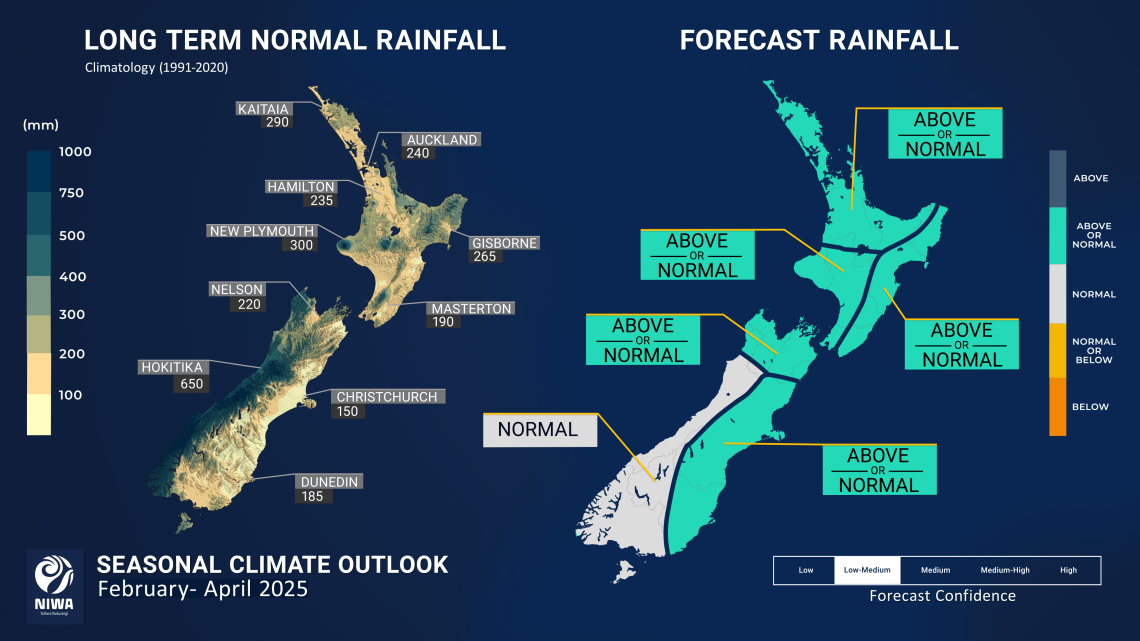 Seasonal Climate Outlook February - April 2025 | Earth Sciences New Zealand | NIWA